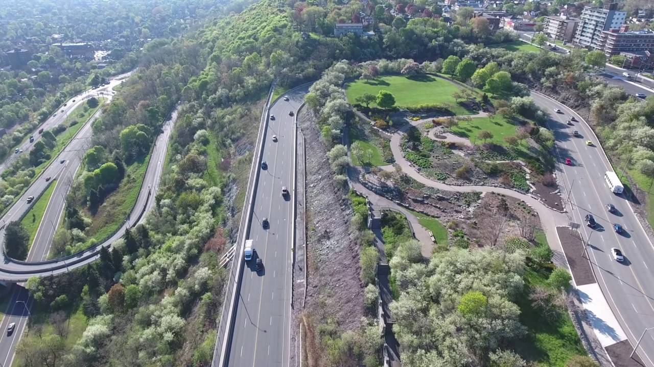 Drone footage around the Hamilton Escarpment - YouTube