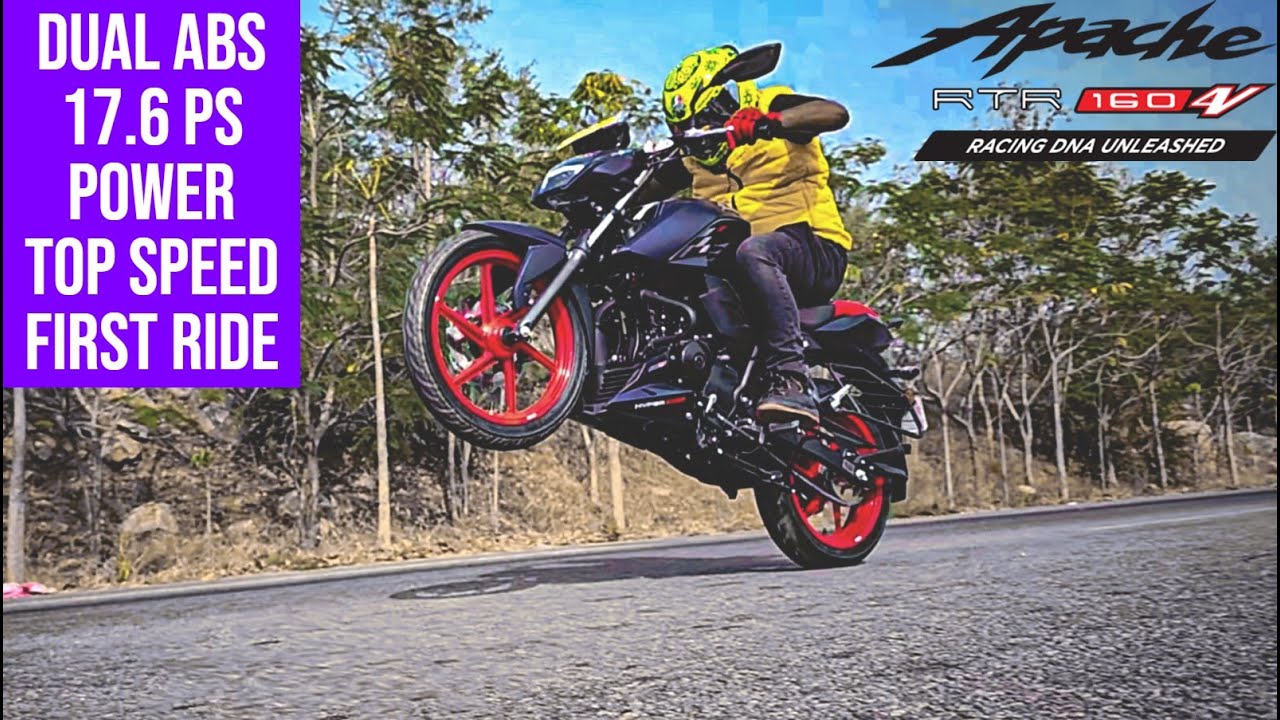 TVS Apache RTR 160 4V Dual ABS 17.6 PS Power | First Ride Review | GTT Demo - YouTube