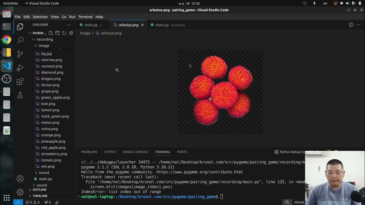 PyGame EP14 เกมจับคู่ภาค 5 วาดผลไม้ - YouTube