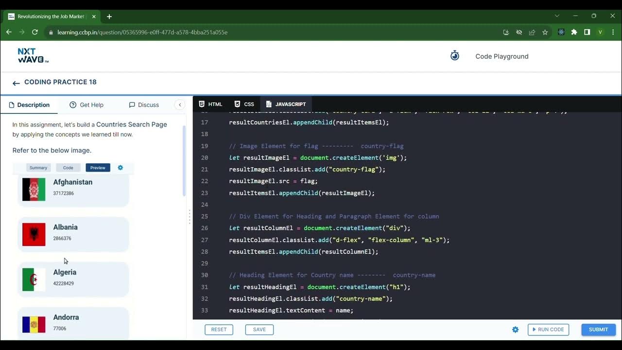 Countries Search Page Coding Practice 18 Fetch And Callbacks 2