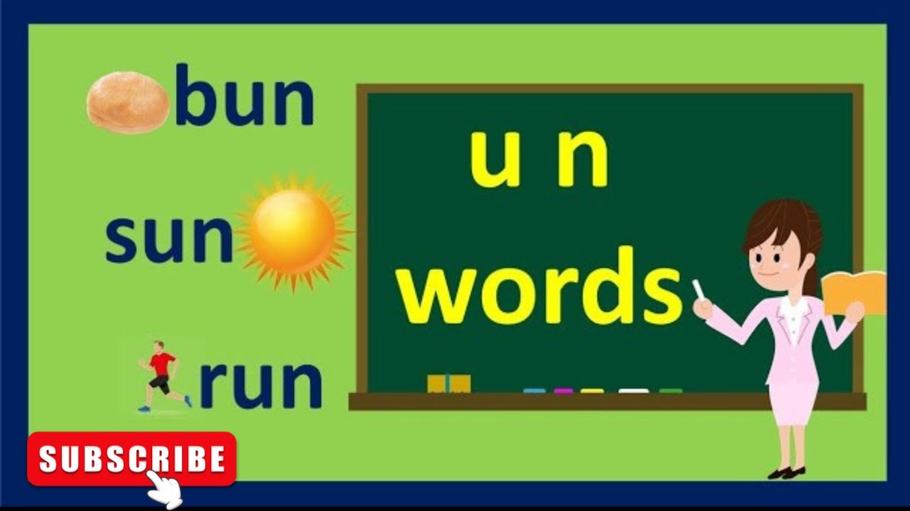 Word family un| un word family | Un with words | sight words for kids ...