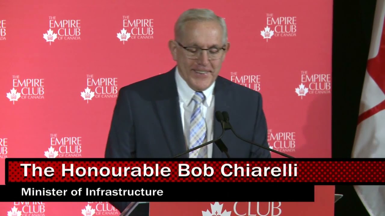 The Honourable Bob Chiarelli, Ontario's Minister of Infrastructure ...