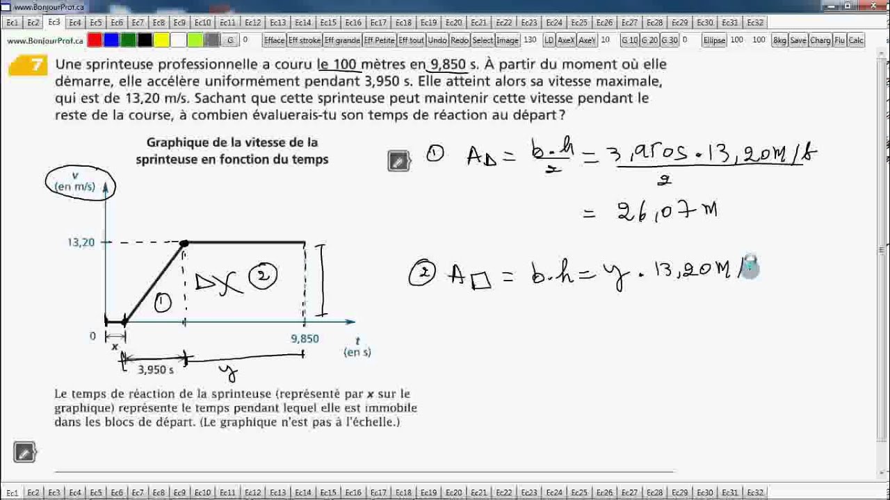 Secondaire 5 Physique Québec: Mouvement MRU et MRUA. Exercice 7 page 52 ...