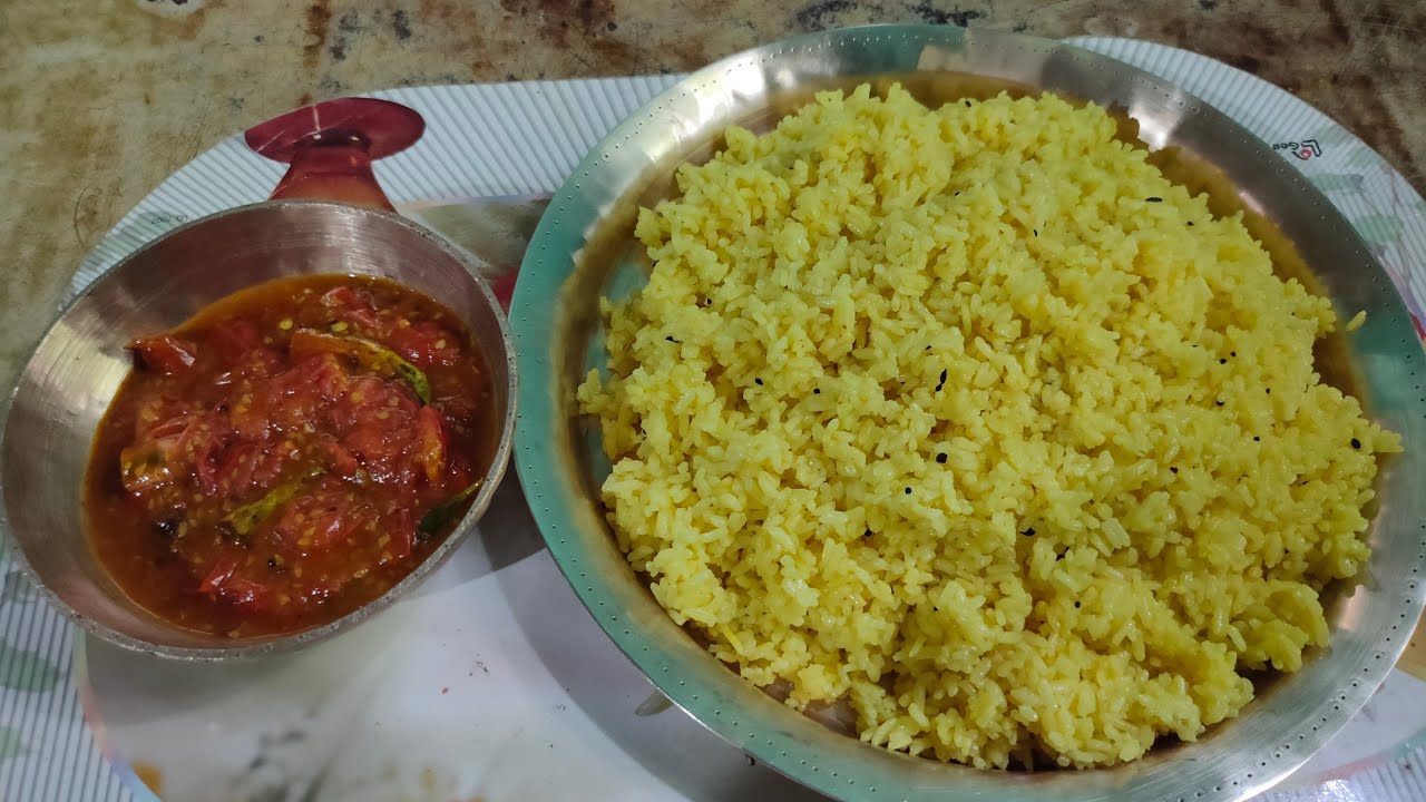 Turmeric Rice with Tomato sabji Recipe 😋 🍚 🥘 - YouTube