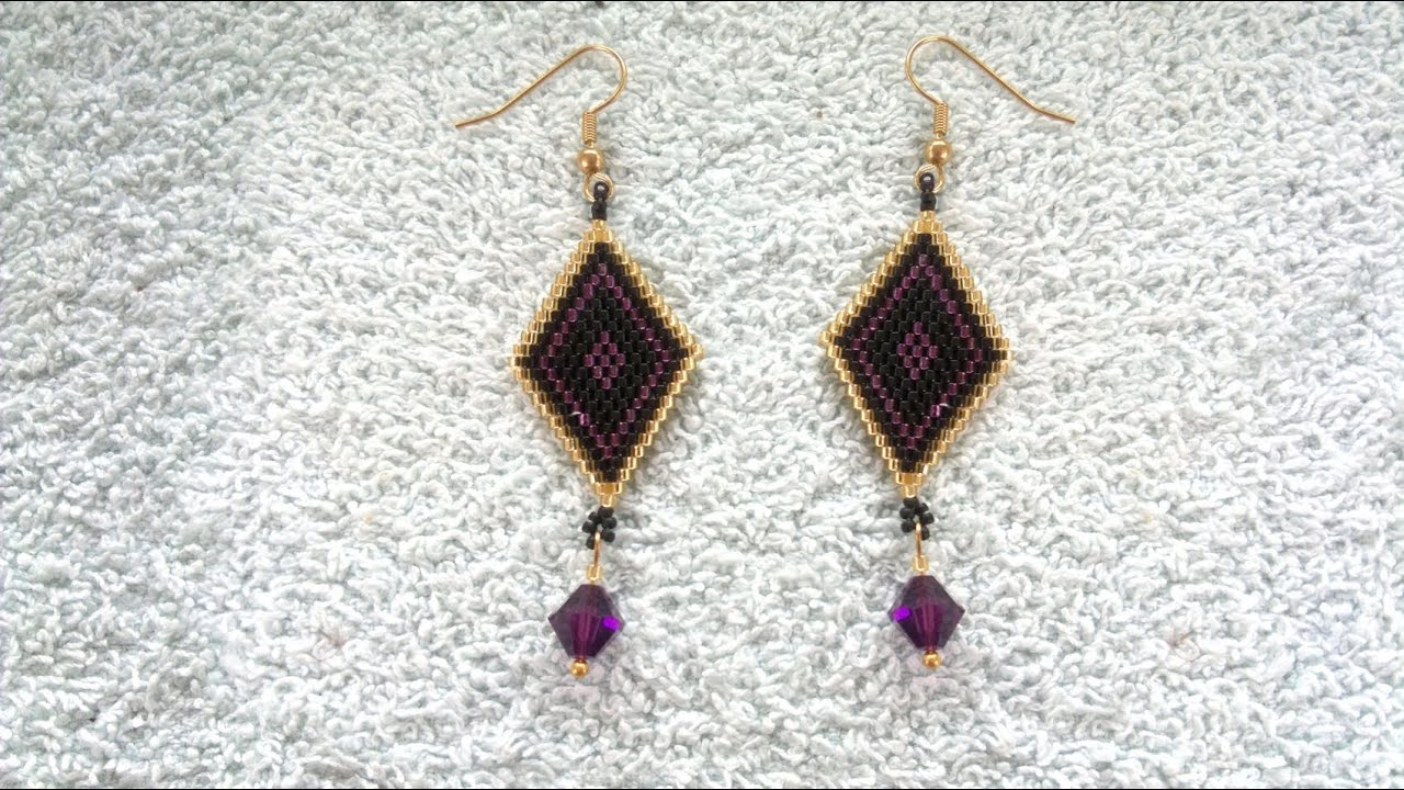 Basic Stitch 16 Brick Stitch Increase Decrease Diamond Shape Youtube 9962