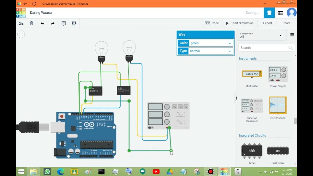 Simulasi Mikrokontroler Arduino Mengunakan TinkerCad (Running Lampu AC) - YouTube