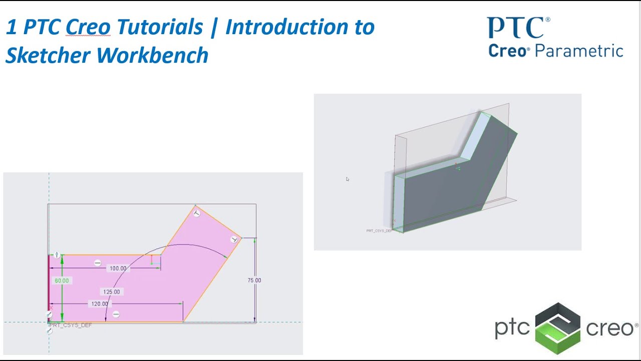 2.1) PTC Creo Tutorials | Introduction to Sketcher Workbench - YouTube