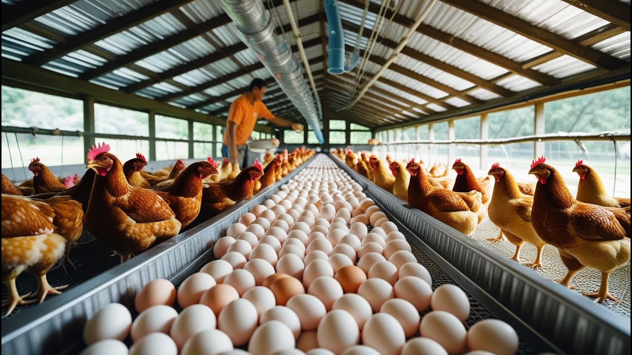 Farm Work - Raising Laying Hens - Collecting Eggs - YouTube