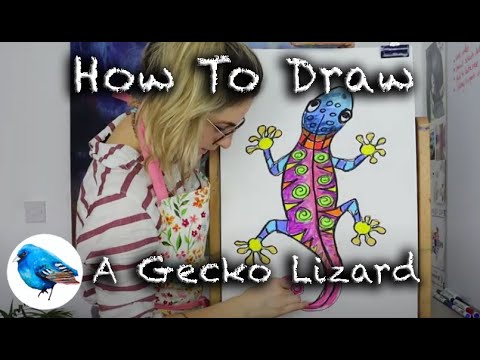 Learn how to draw A GECKO LIZARD: STEP BY STEP GUIDE! (Age 5 +) - YouTube