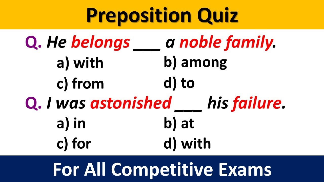 Preposition Quiz | Preposition | Preposition Mcqs | Preposition Test ...