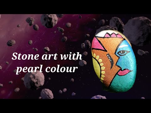 How to paint on stone/Stone art/How to paint pearl colour on stone/easy ...