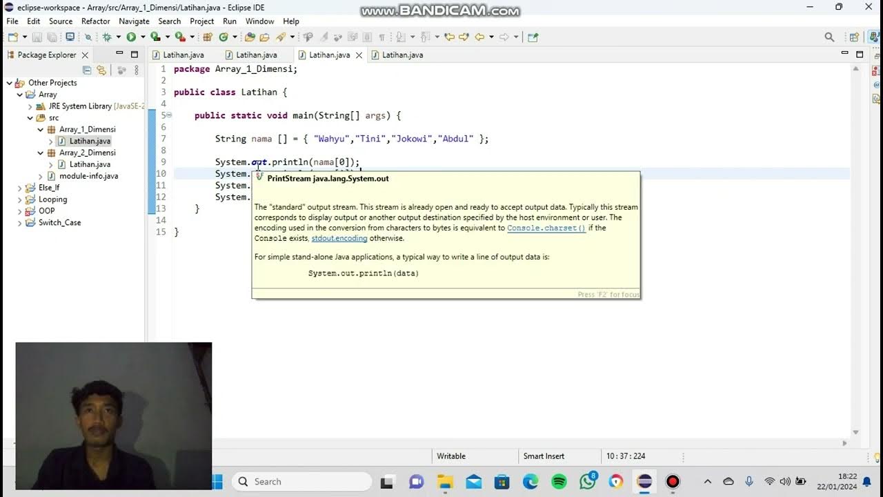 TUTORIAL Algoritma Array 1 Dimensi - YouTube