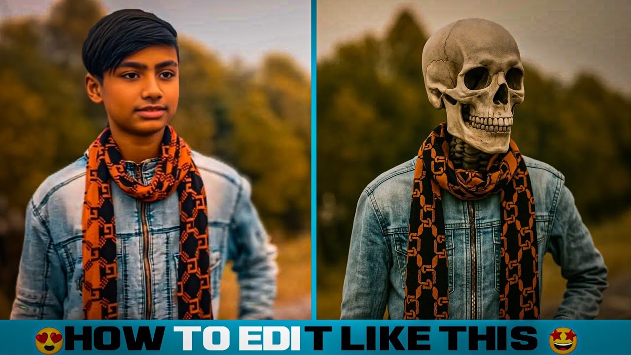 How to edit skeleton like this || নিজের ফটো দিয়ে কিভাবে নর কঙ্কাল ফটো ...