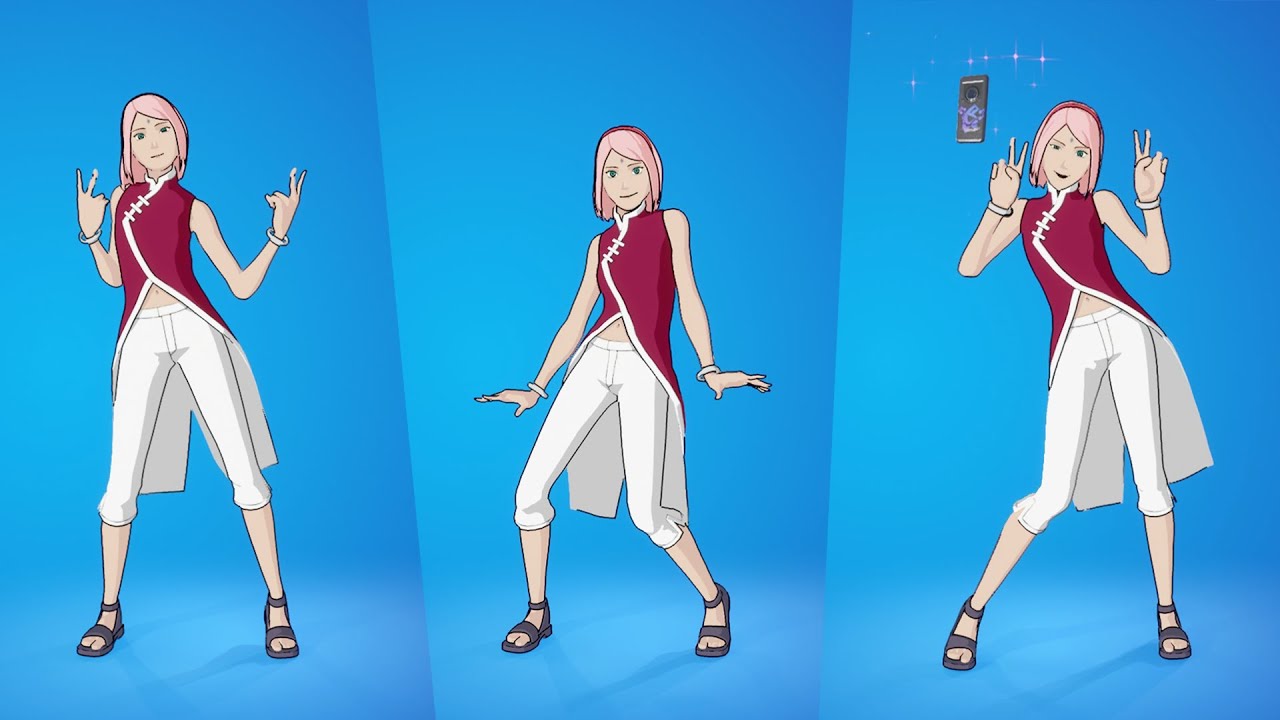 Sakura Uchiha Skin Showcase with Emotes and Dances - fortnite battle ...