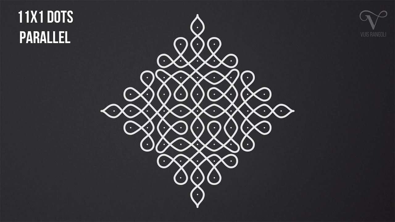 Beautiful 11x1 Dots Kolam With Easy To Follow Steps For Daily Use ...