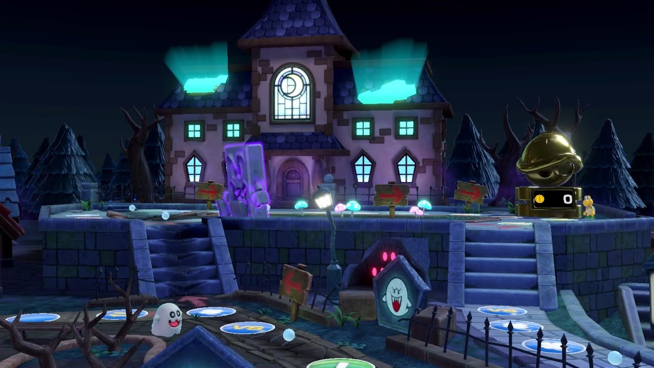 Mario Party Superstars #24 Horror Land Waluigi vs Wario vs Mario vs ...