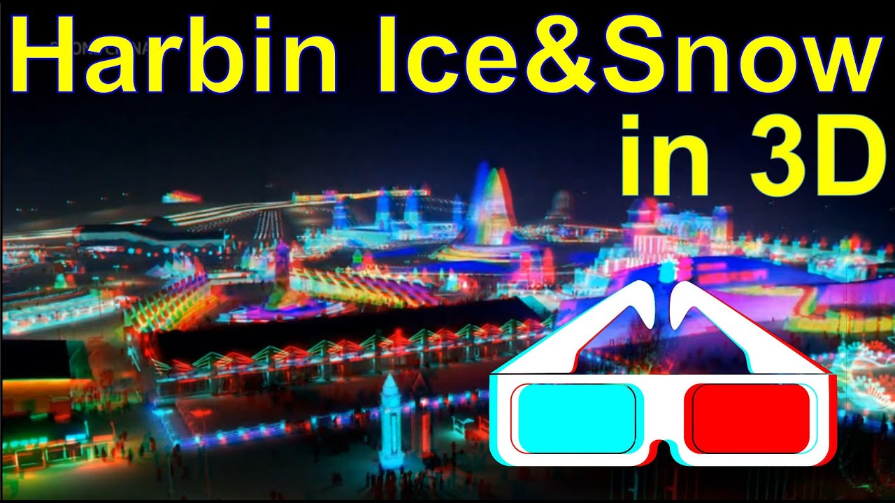 Harbin Ice and Snow Sculpture Festival in red-cyan anaglyph iXYt 3D ...