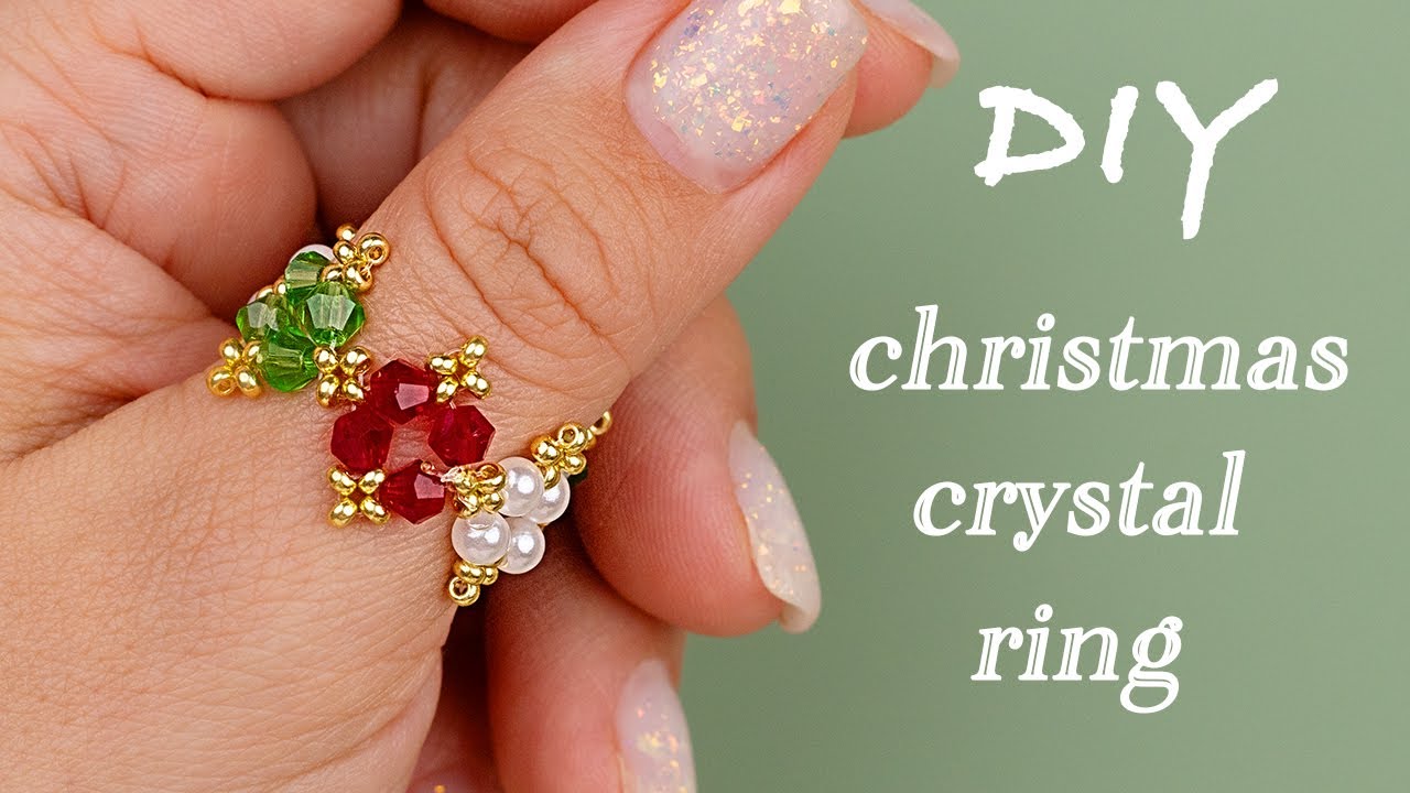 DIY Crystal King Beaded Ring | Christmas & New Year Tutorial - YouTube