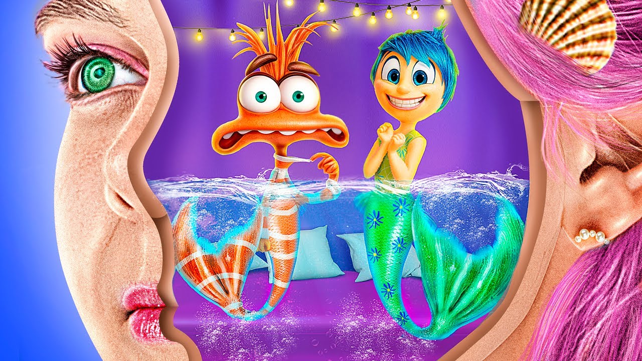 Inside Out 2! If Emotions Rules Me! Joy vs Anxiety Become a Mermaid ...