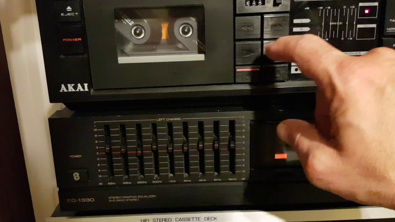 Akai A201 deck Sherwood equalizer EQ-1330 - YouTube
