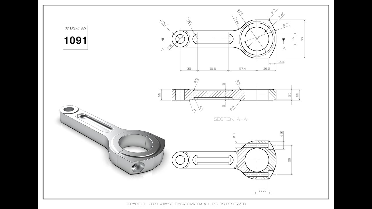 Solidworks 3D Exercises Part 1091 - YouTube