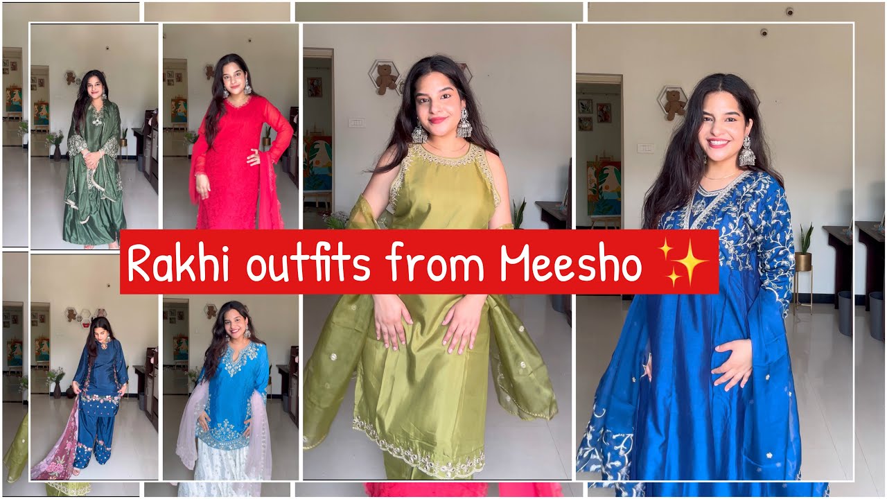 Rakhi outfits from Meesho | Rakhi 2025 | heavy suits for rakhi | meesho ...