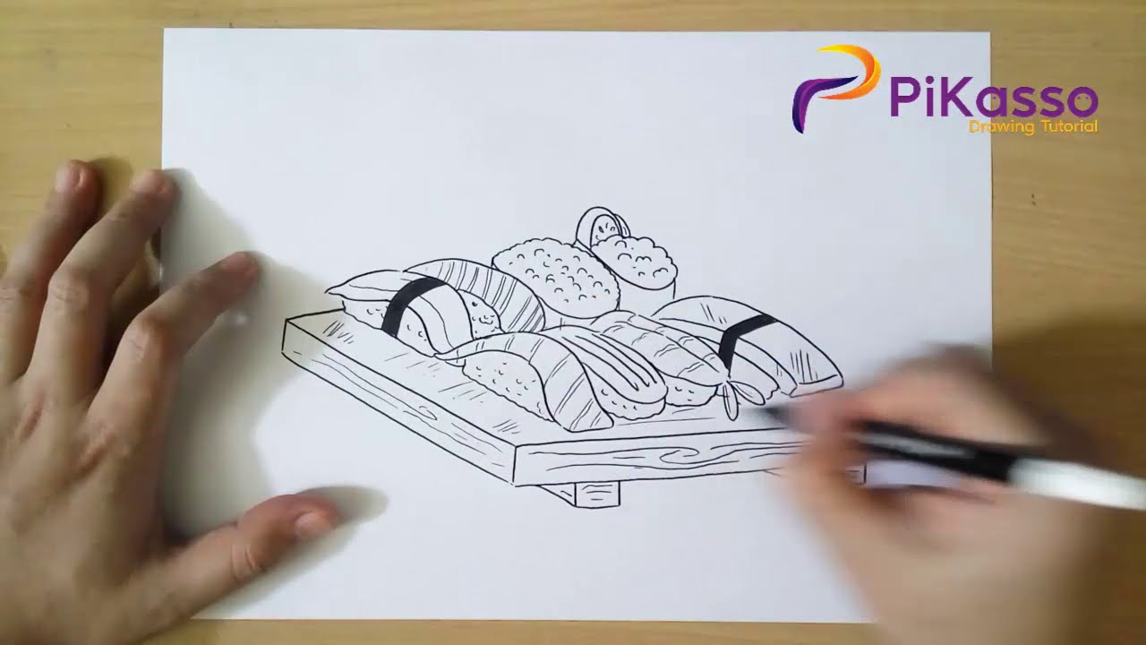 How to Draw Sushi step by step - YouTube
