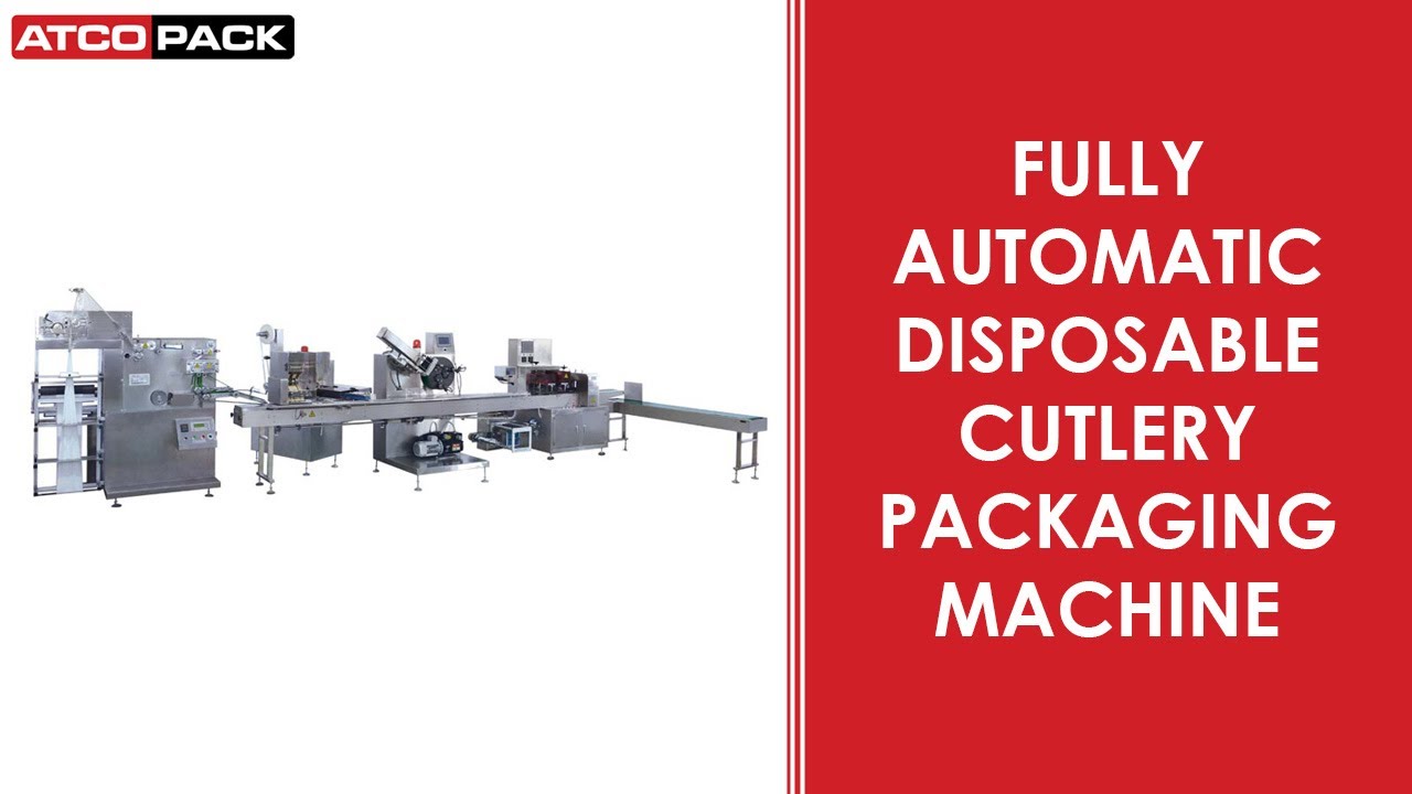 Fully Automatic Disposable Cutlery Packaging Machine - ATCOPACK - YouTube