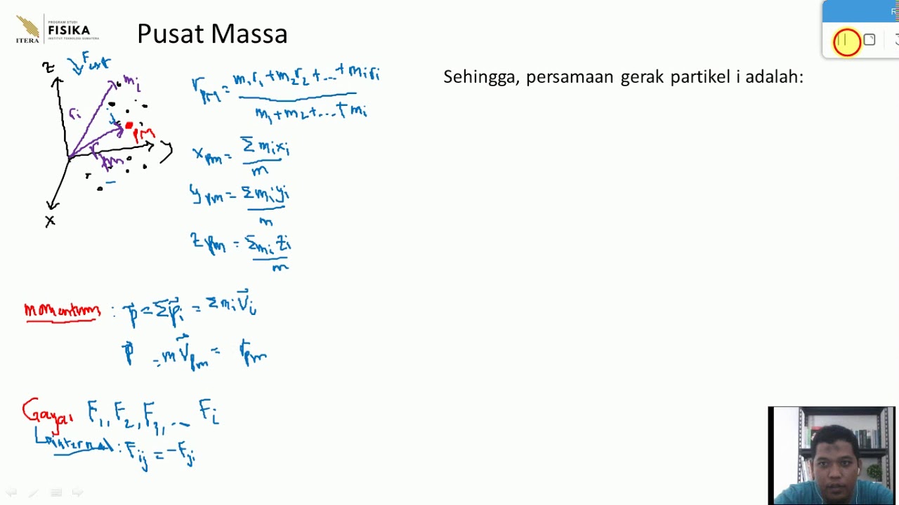 MEKANIKA 11.1 DINAMIKA SISTEM PARTIKEL- PUSAT MASSA - YouTube