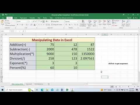 Manipulating Data in Spreadsheet or Microsoft excel - YouTube