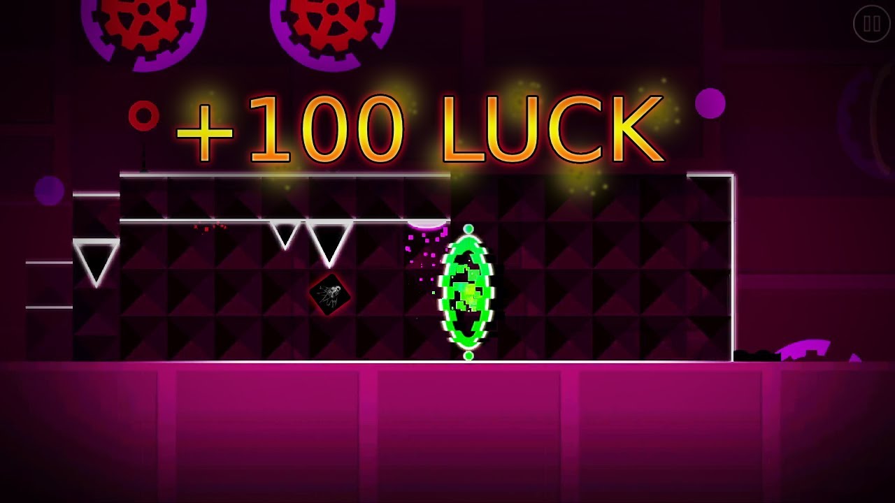 Geometry Dash NOOB Uses All Of His Luck - YouTube