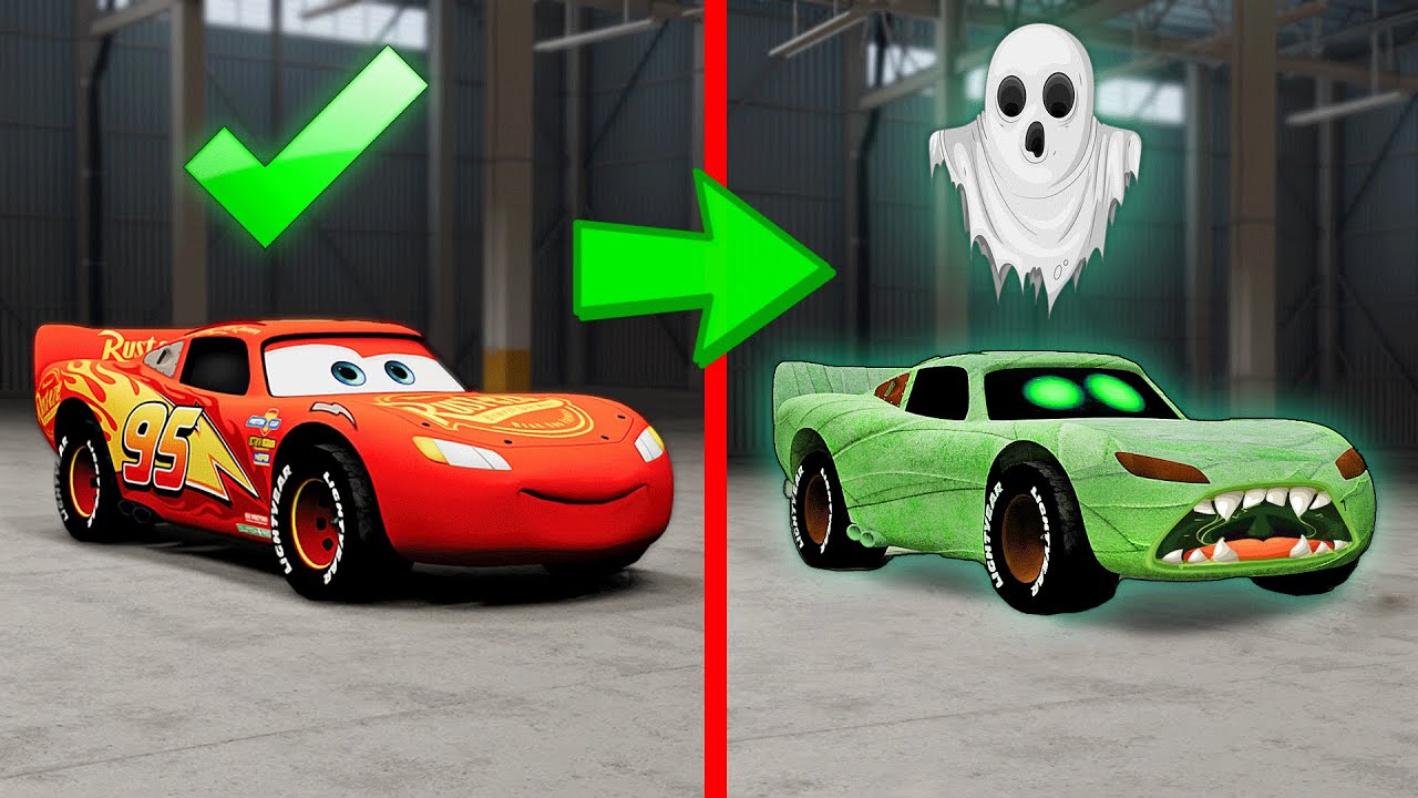 GHOST LIGHTNING MCQUEEN vs LIGHTNING MCQUEEN in BeamNG.drive - YouTube