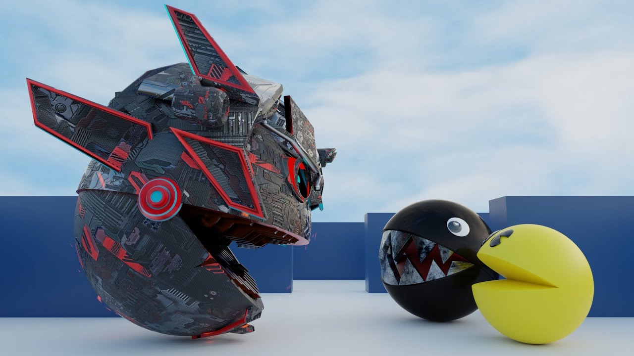 Cyborg Pac vs Chain Chomp vs Pac-man - YouTube