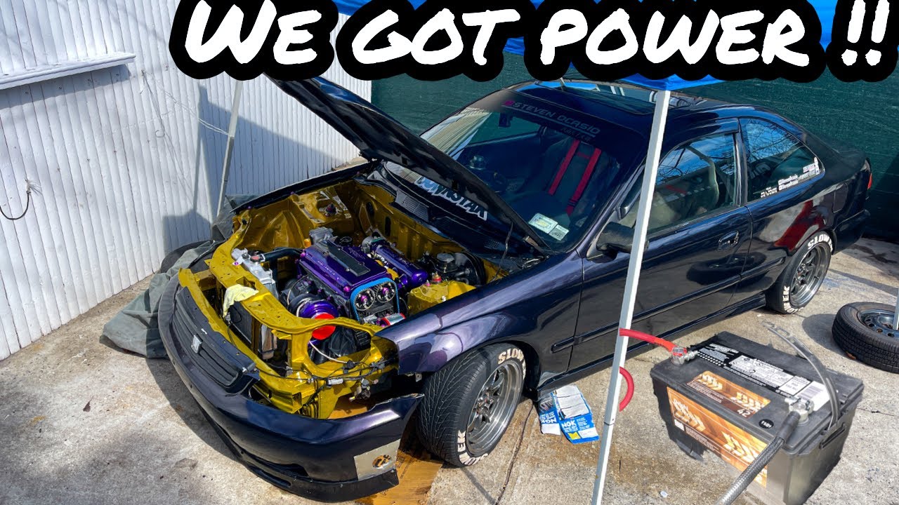 Fully built turbo civic gets electrical power for the first time in 1 ...