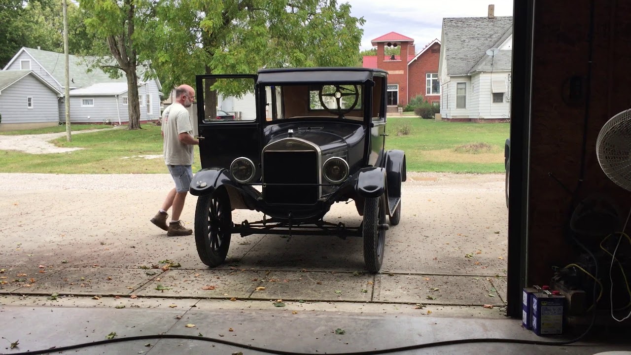 1926 Ford Model T Coupe start up and taking off on my first drive ...