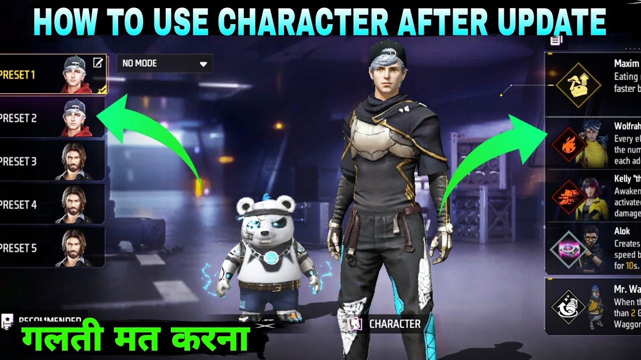 how to use character after free fire update 🔴 FF update ke bad new ...