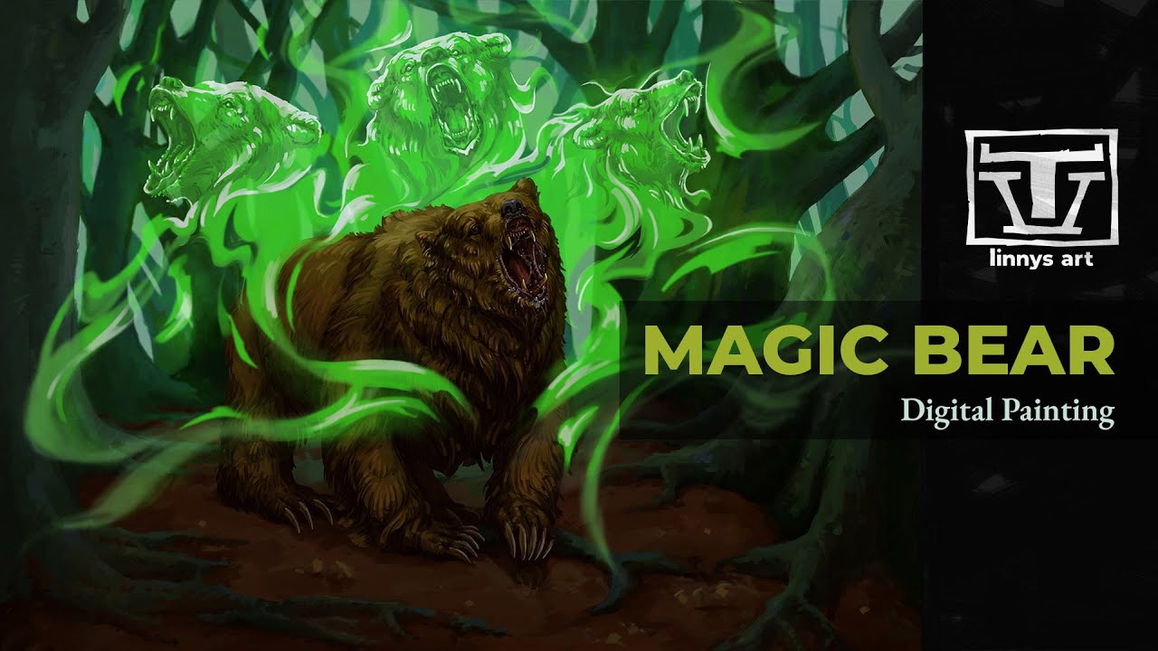 Magic Bear: Digital painting of fantasy character - YouTube