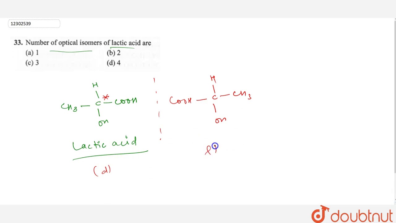 Optical Isomers Of Lactic Acid