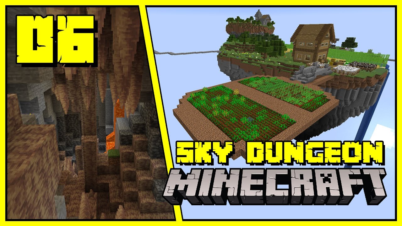 Minecraft Sky Dungeon 06 - mała wyspa z farmami, nowa jaskinia, farma lawy | Minecraft SkyBlock ...