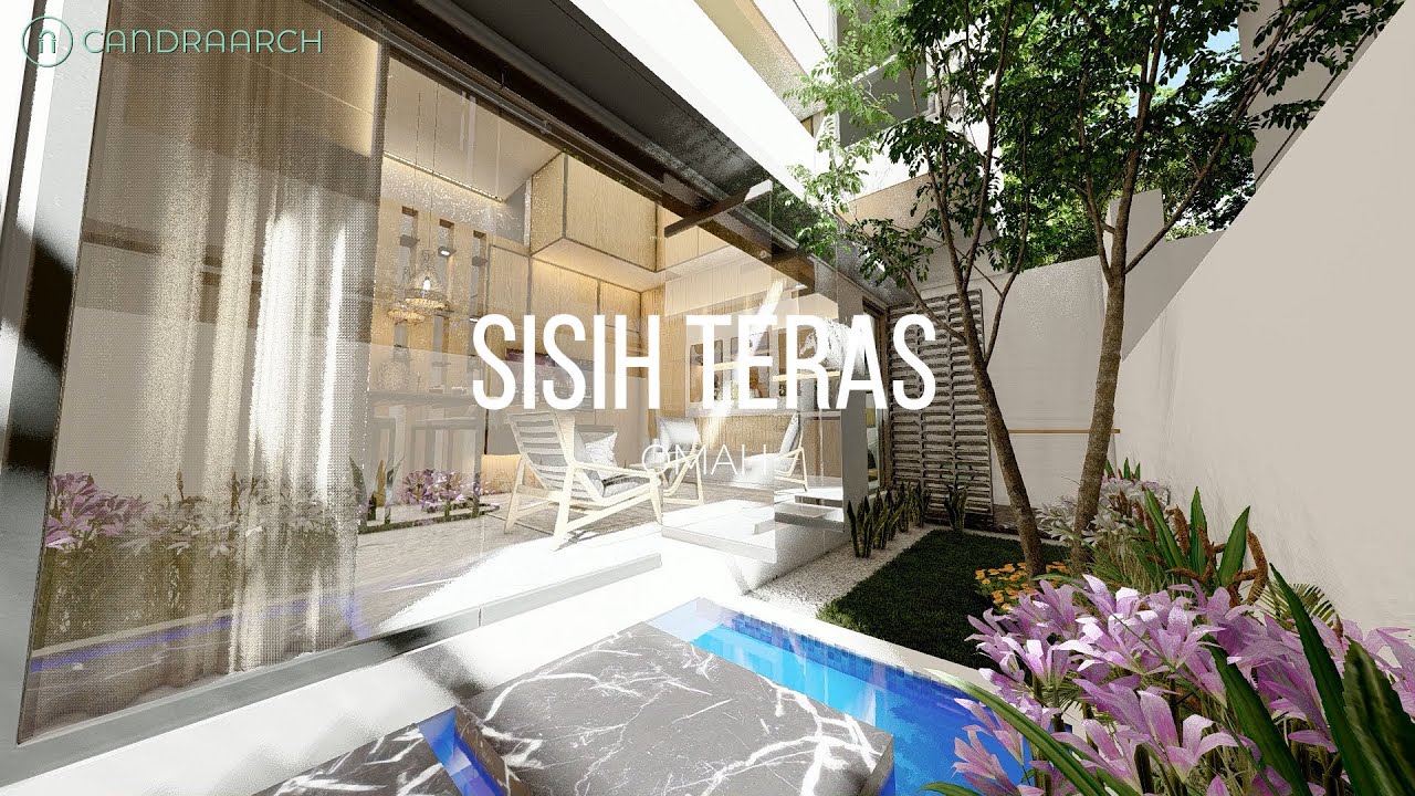 OMAH SISIH TERAS | Rumah Mungil 2 Lantai dengan Kolam Ikan, Taman dan ...
