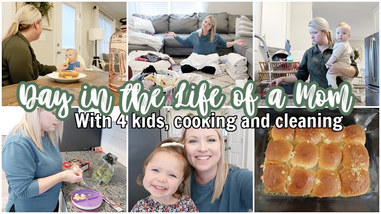 FULL DAY IN THE LIFE OF A MOM | REAL LIFE MOM OF 4 | COOK AND CLEAN ...
