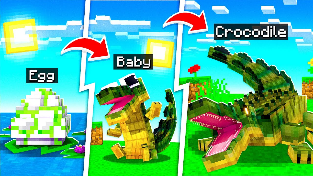 LIFE OF A PET CROCODILE IN MINECRAFT! - YouTube