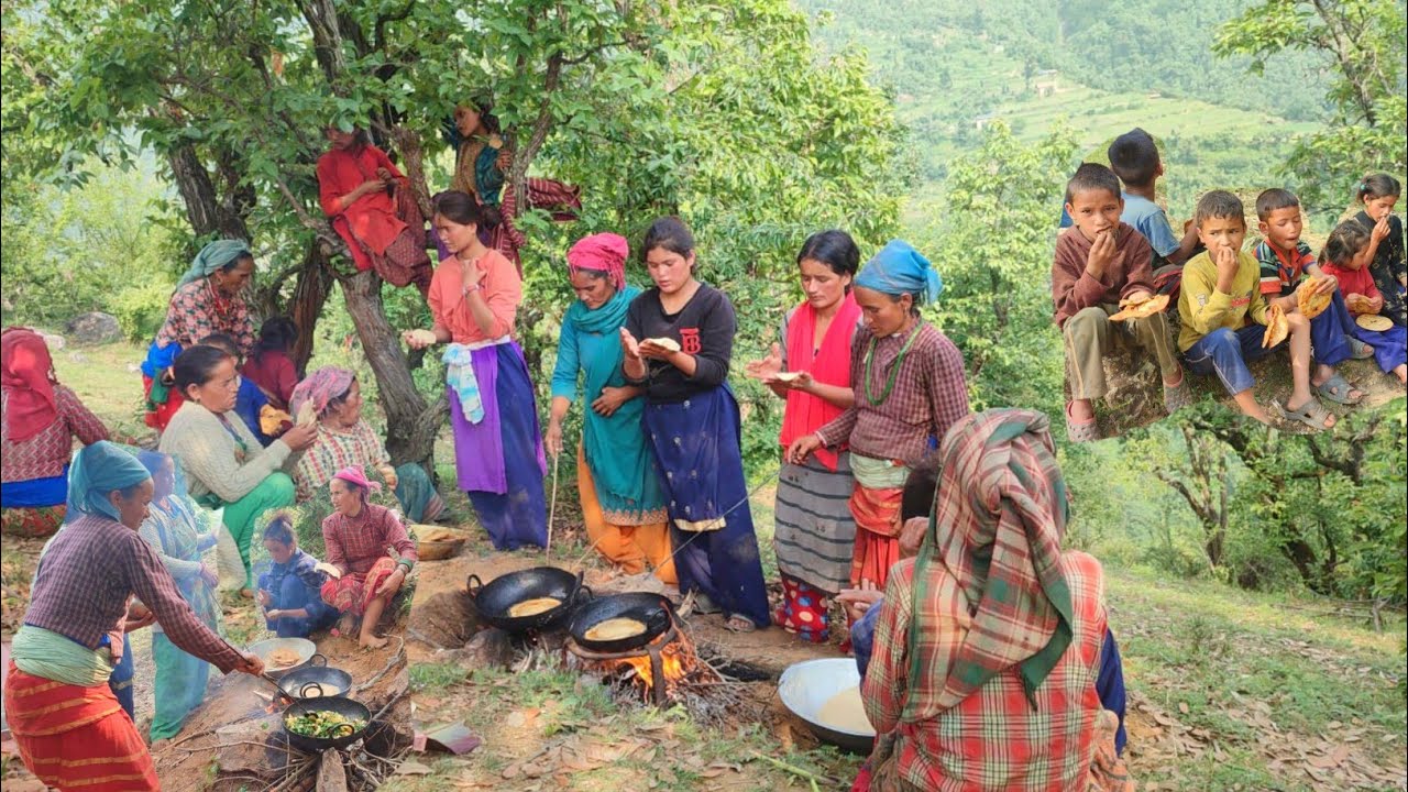 Celebrating Traditional Culture With typical Village Food | Villagers ...