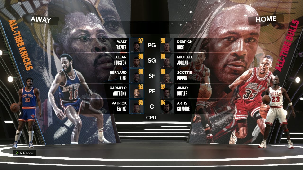 NBA 2K24 - New York Knicks @ Chicago Bulls - All Time Teams Playoffs ...