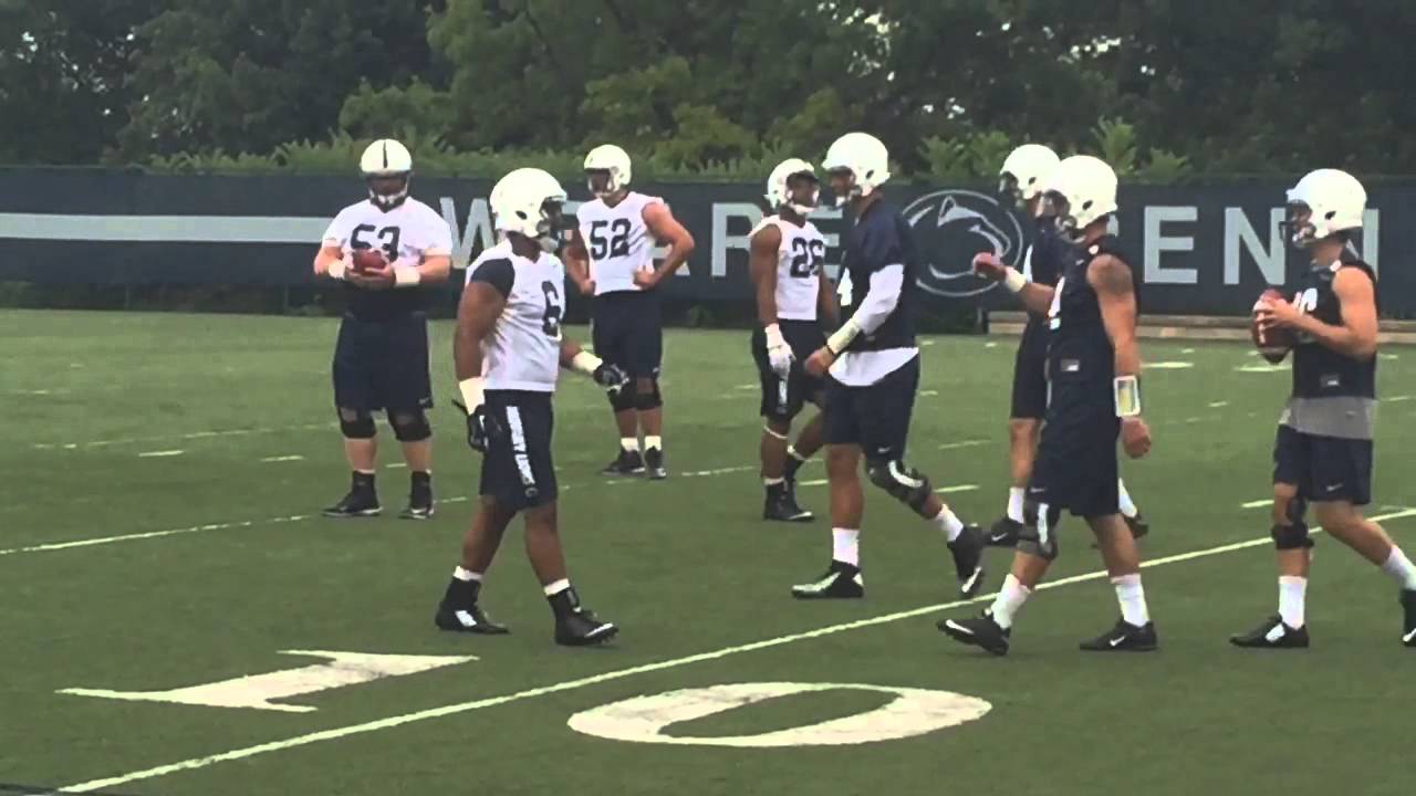 Penn State QB, RB, and OL Drills at Lions' First Practice - YouTube