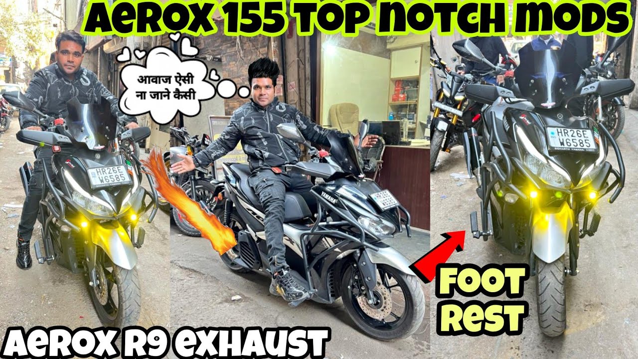 Yamaha Aerox 155 r9 exhaust | aerox 155 modified | aerox 155 in india ...