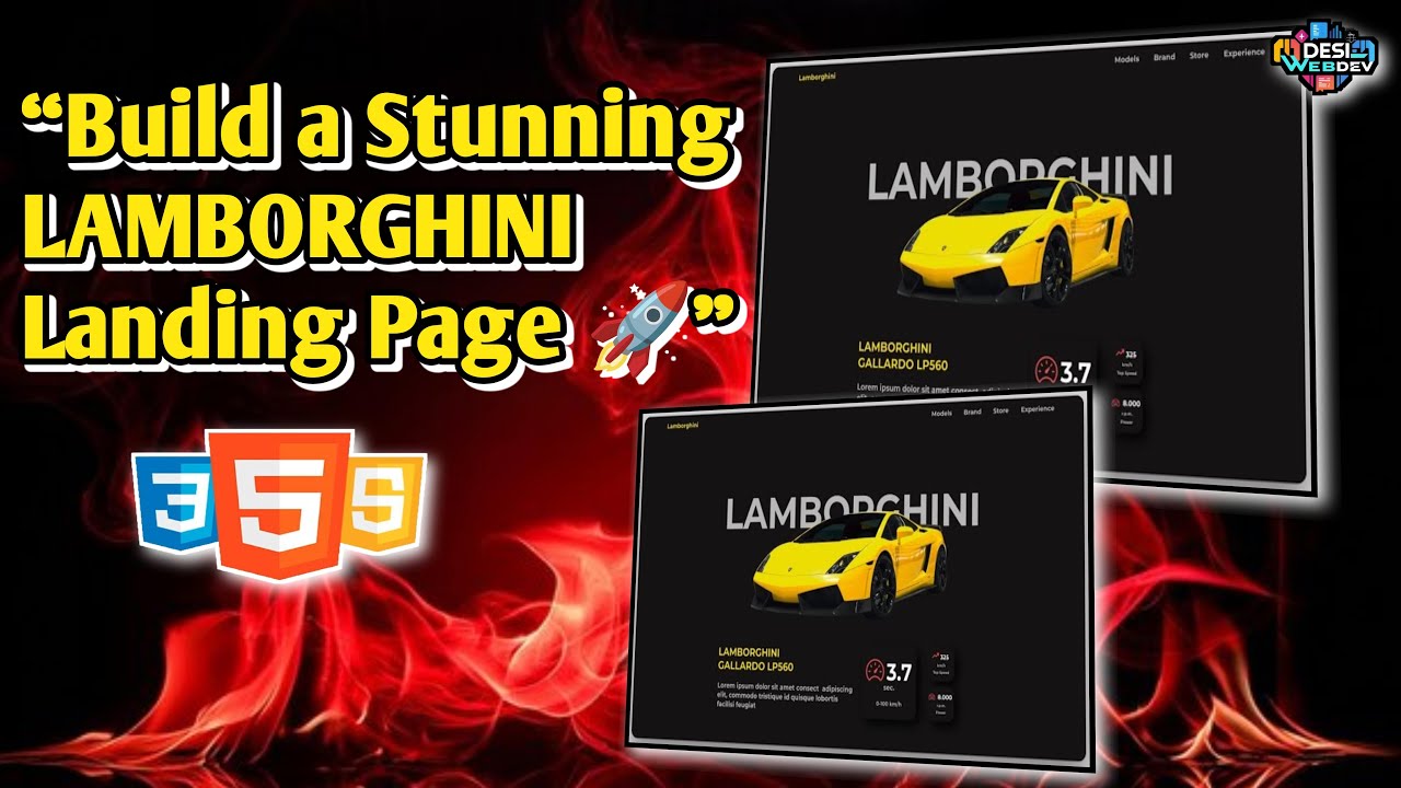 🔥 Responsive Lamborghini Landing Page | HTML, CSS, JavaScript & GSAP ...