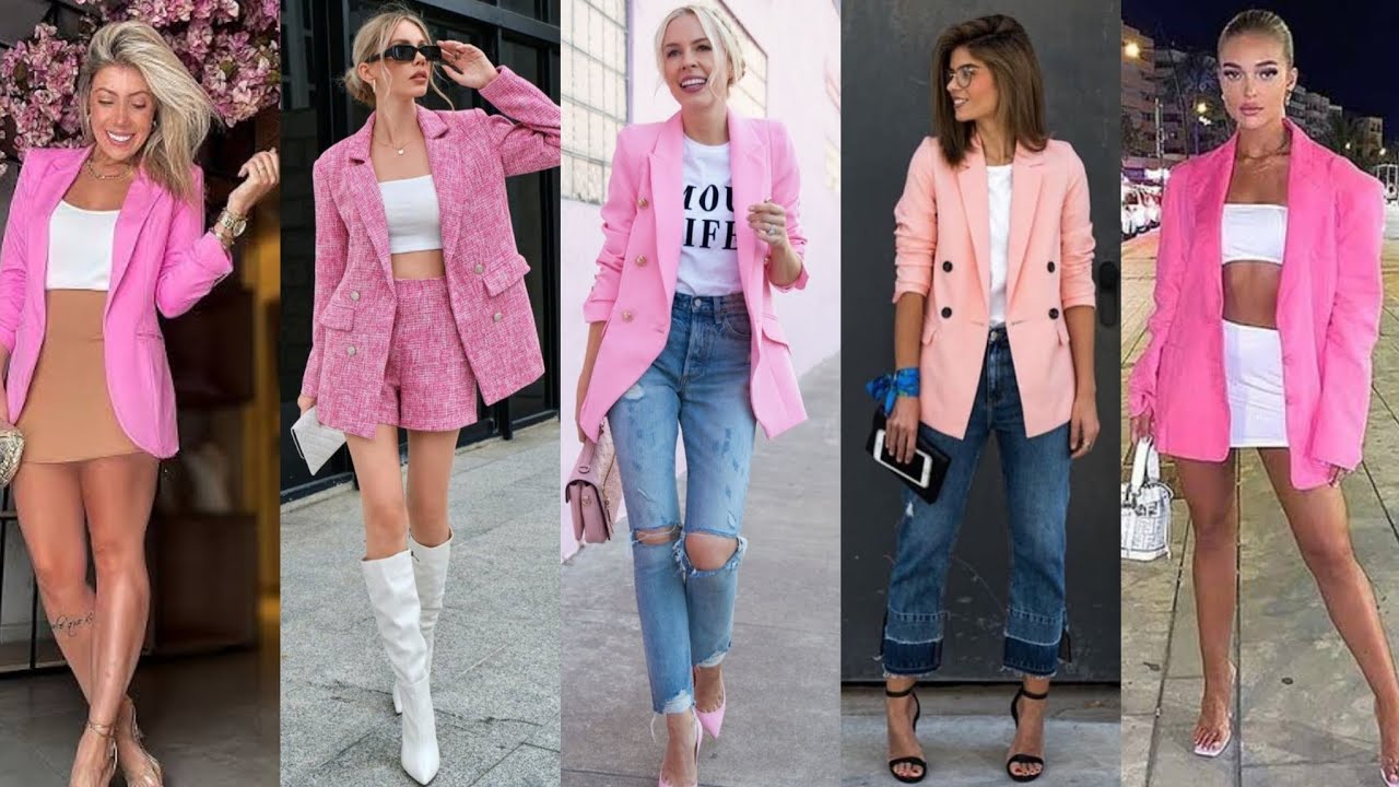 Looks com Blazer Rosa • Lindos Blazers Femininos Rosa para inspiração ...
