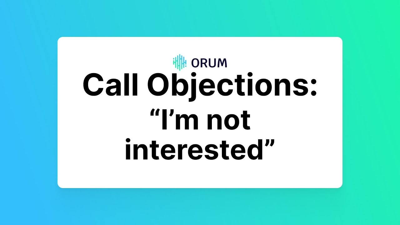 The Most Common Cold Calling Objections: “I'm Not Interested” - YouTube