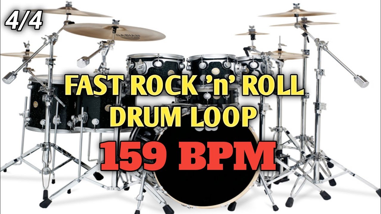 FAST ROCK 'n' ROLL DRUM LOOP | 159 BPM - YouTube
